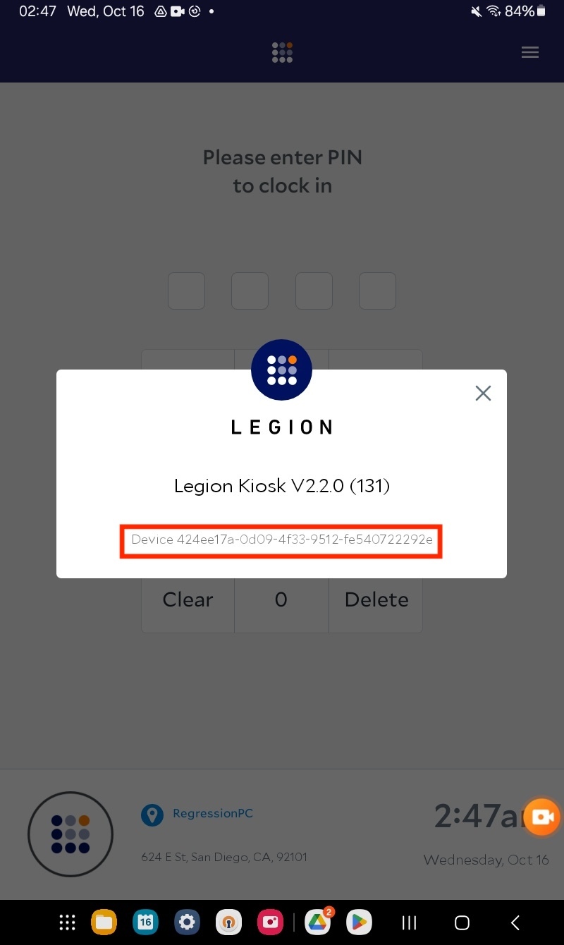 Send Legion Feedback (logs) on Time Clock App – Legion Help Center